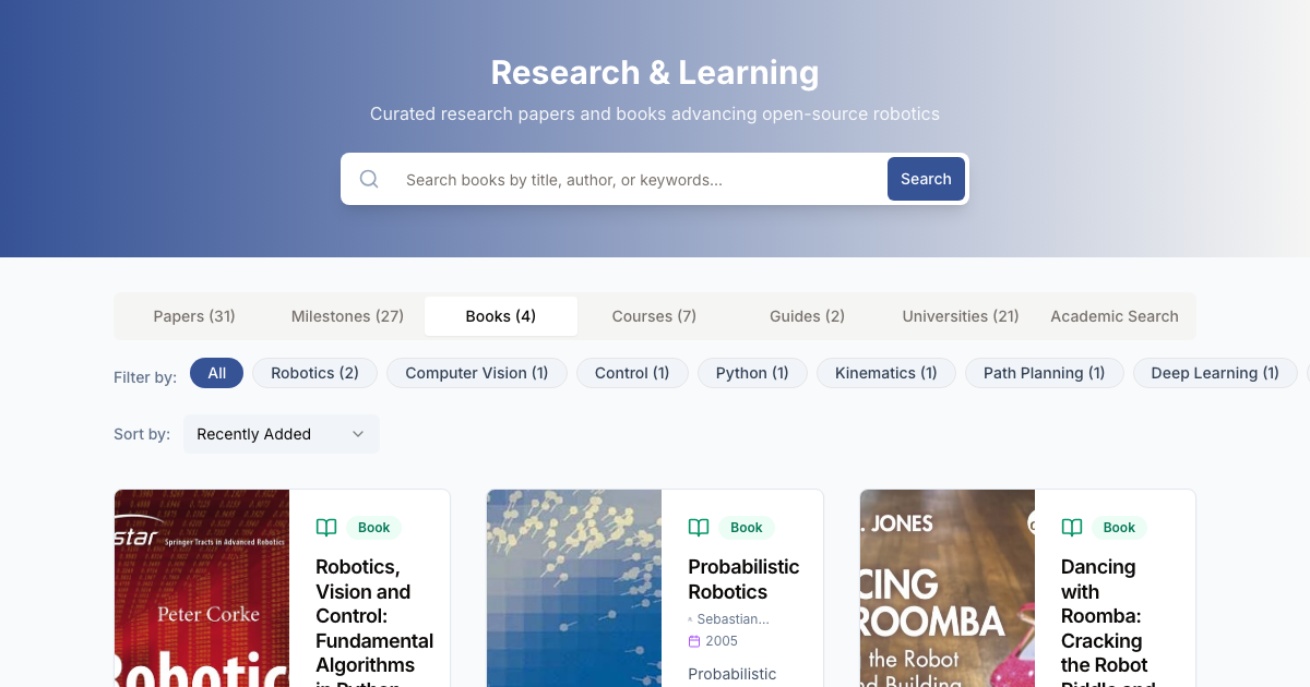 Robotics Books | Open Source Robotics